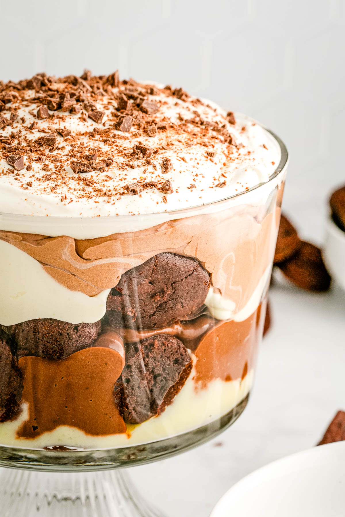 Easy Chocolate Brownie Trifle Dessert Recipe - Flour on My Fingers