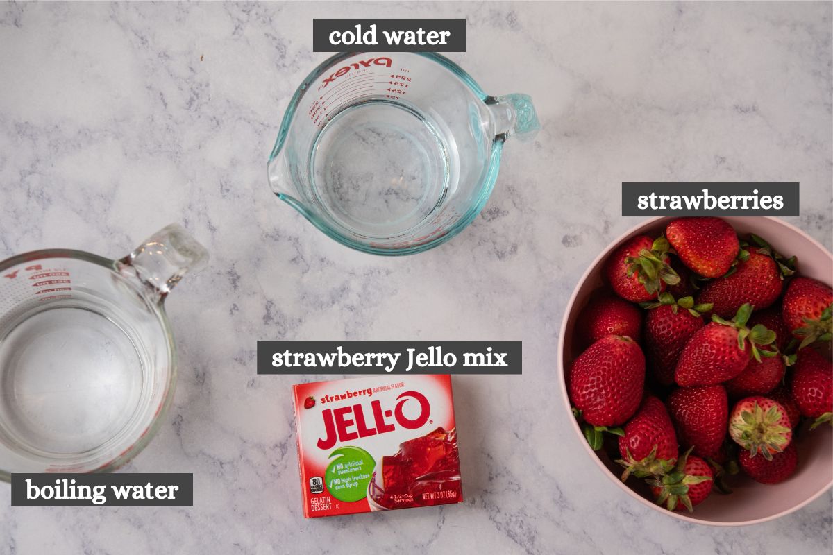 Easy Jello With Strawberries Inside From Mom's Kitchen - Flour on My ...