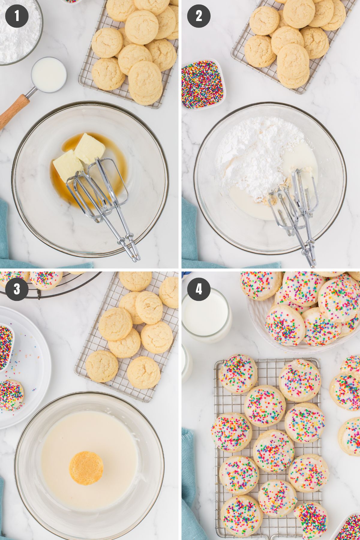 Soft Italian Sugar Cookies With Simple Powdered Sugar Glaze - Flour on ...